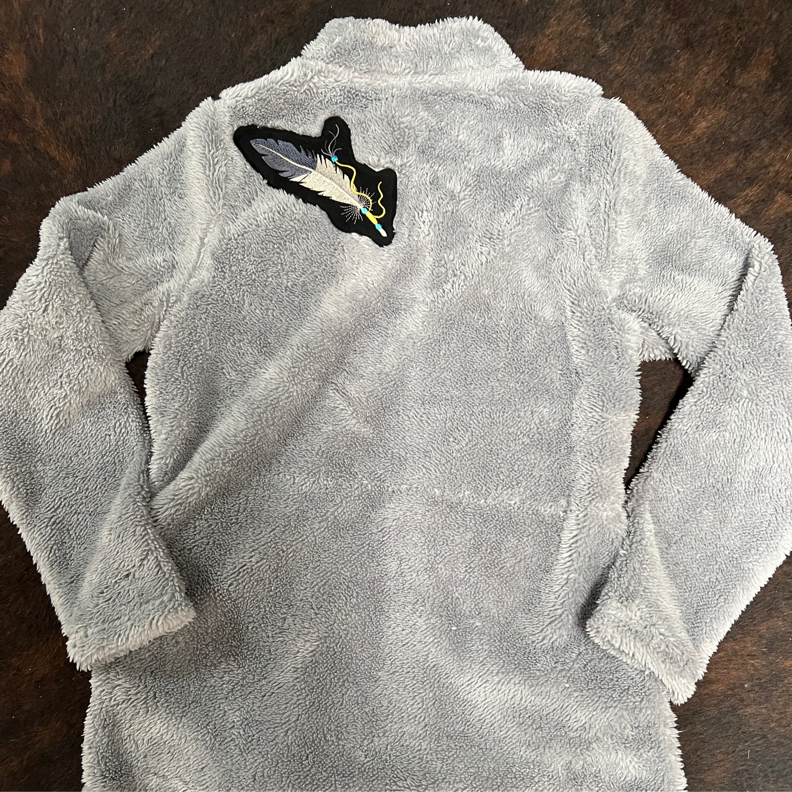 Feathered Teddy Jacket - Gray | Rollin' Rebel Boutique